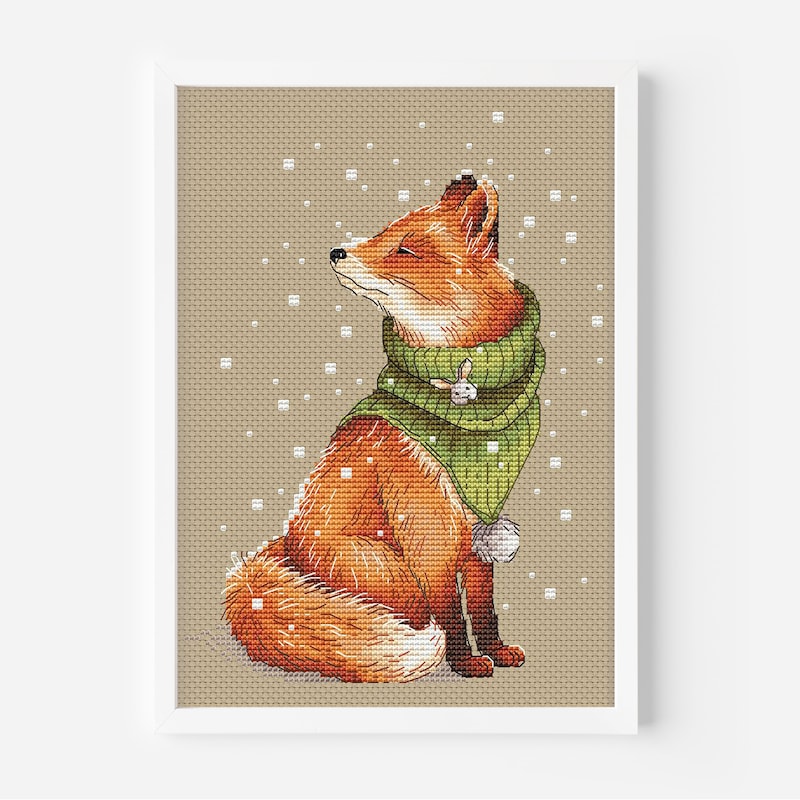 Cross Stitch Fox Winter - Etsy