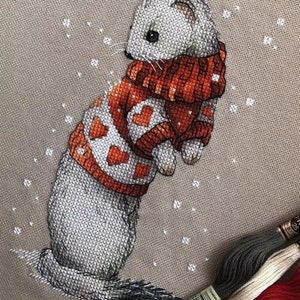 Ermine Cross Stitch Pattern PDF, Animal Cross Stitch Instant Download ...