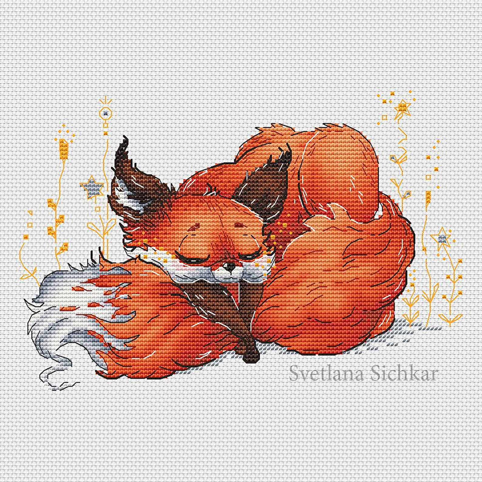 Fox Cross Stitch Pattern PDF Animal Counted Cross Stitch - Etsy