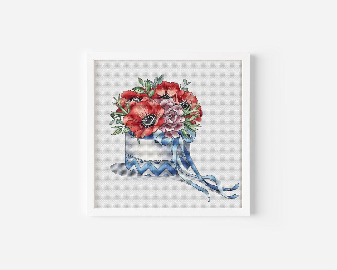 Whimsical Anemones Cross Stitch Pattern: A Colorful and Easy-to-follow ...