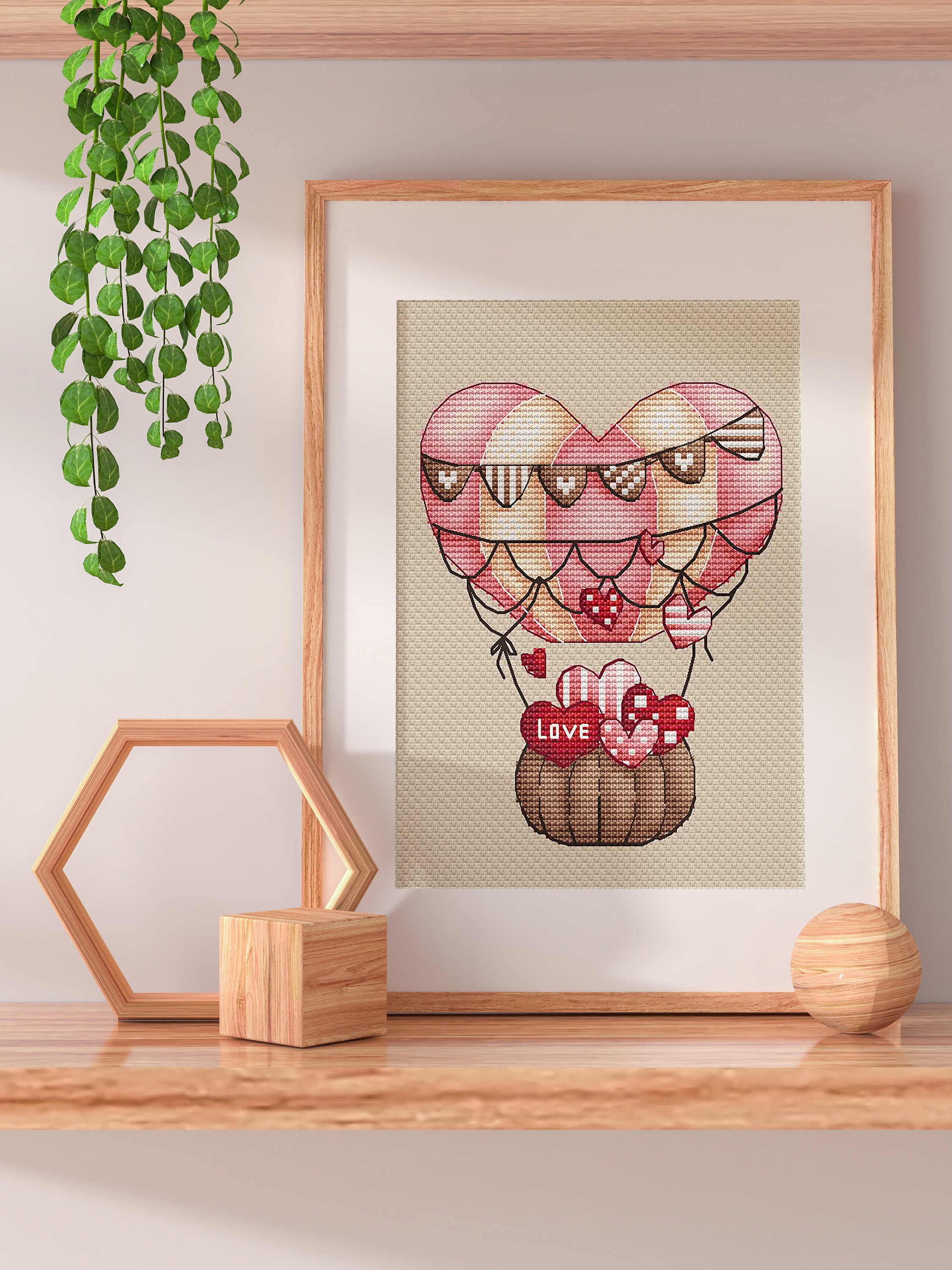 Balloon Cross Stitch Pattern PDF, Instant Download, Love Counted Cross ...