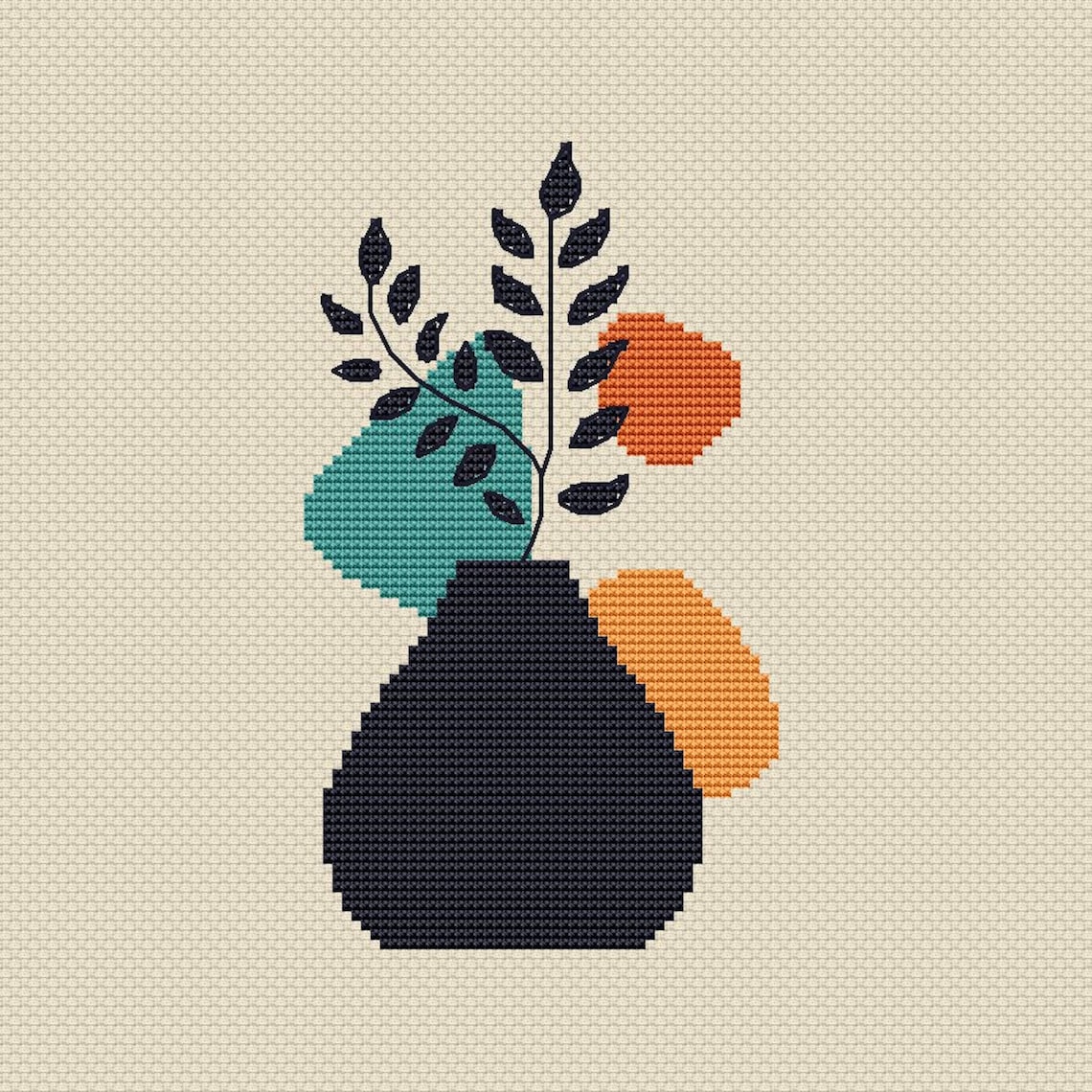 Boho Cross Stitch Pattern PDF Plant Cross Stitch Minimalist - Etsy