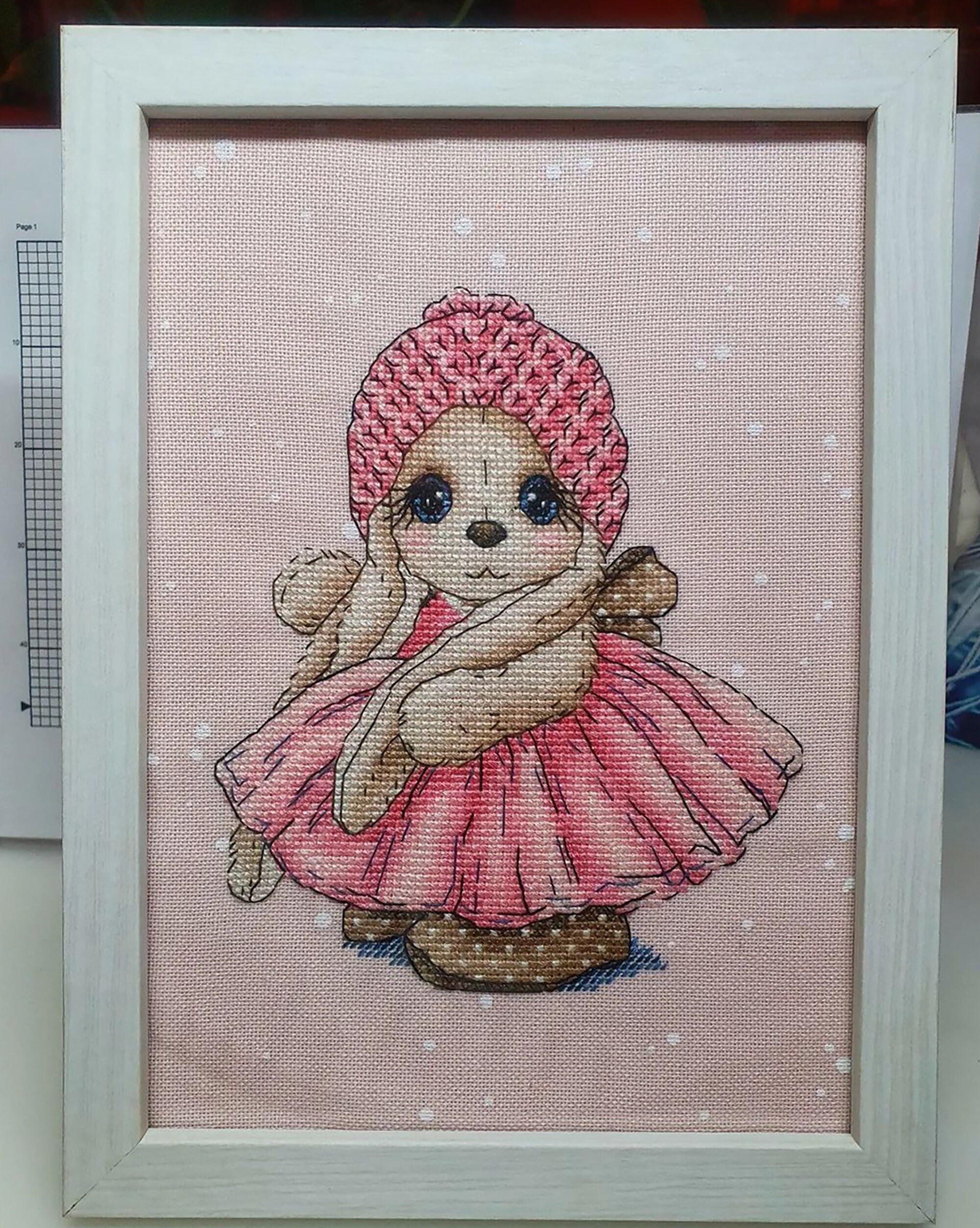 Pink Dress Bunny Girl Cross Stitch Pattern PDF Rabbit Cross - Etsy