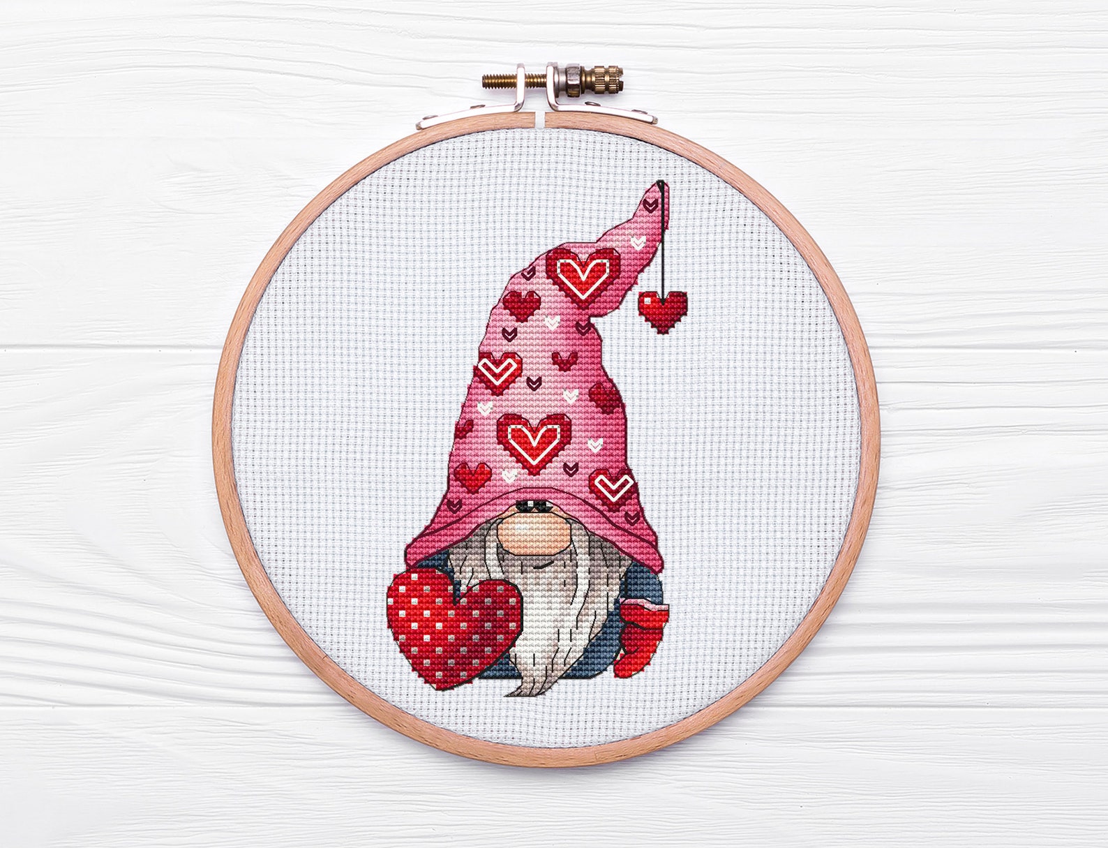 Valentine Gnome Cross Stitch Pattern Funny Valentine - Etsy