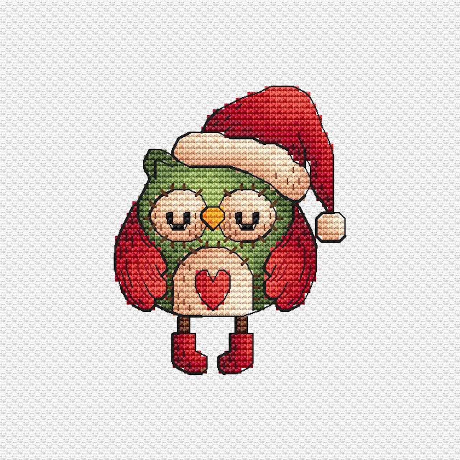 Christmas Owl Cross Stitch Pattern Winter Owl Cross Stitch - Etsy