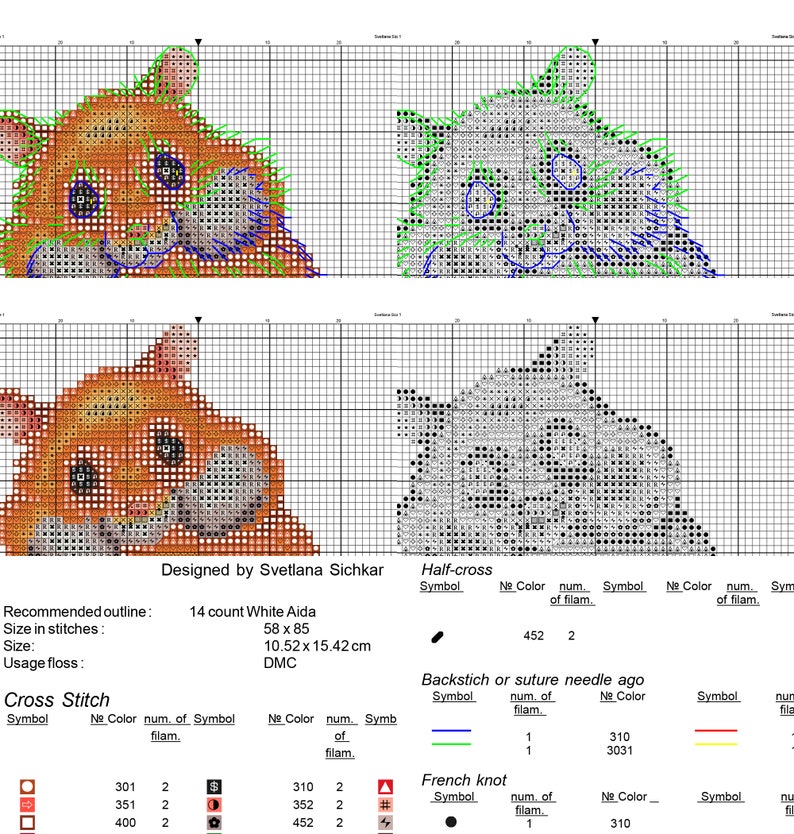 Hamster Cross Stitch Pattern PDF Cherry Cross Stitch Hamster - Etsy