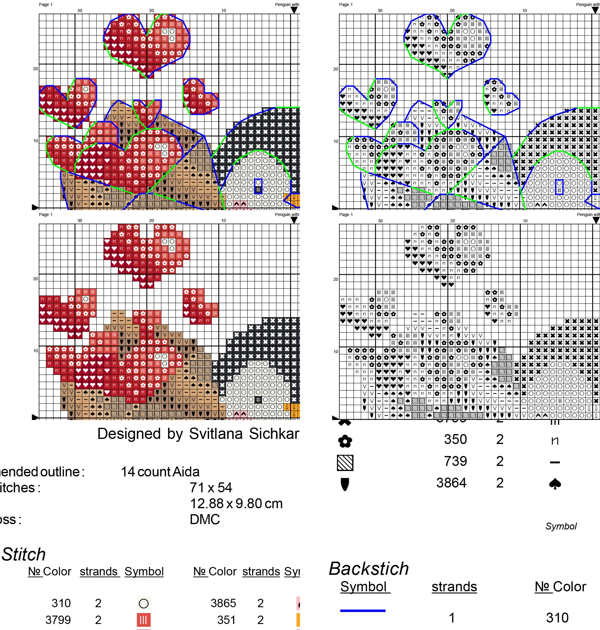 Penguin Cross Stitch Pattern PDF Love Letter Cross Stitch - Etsy