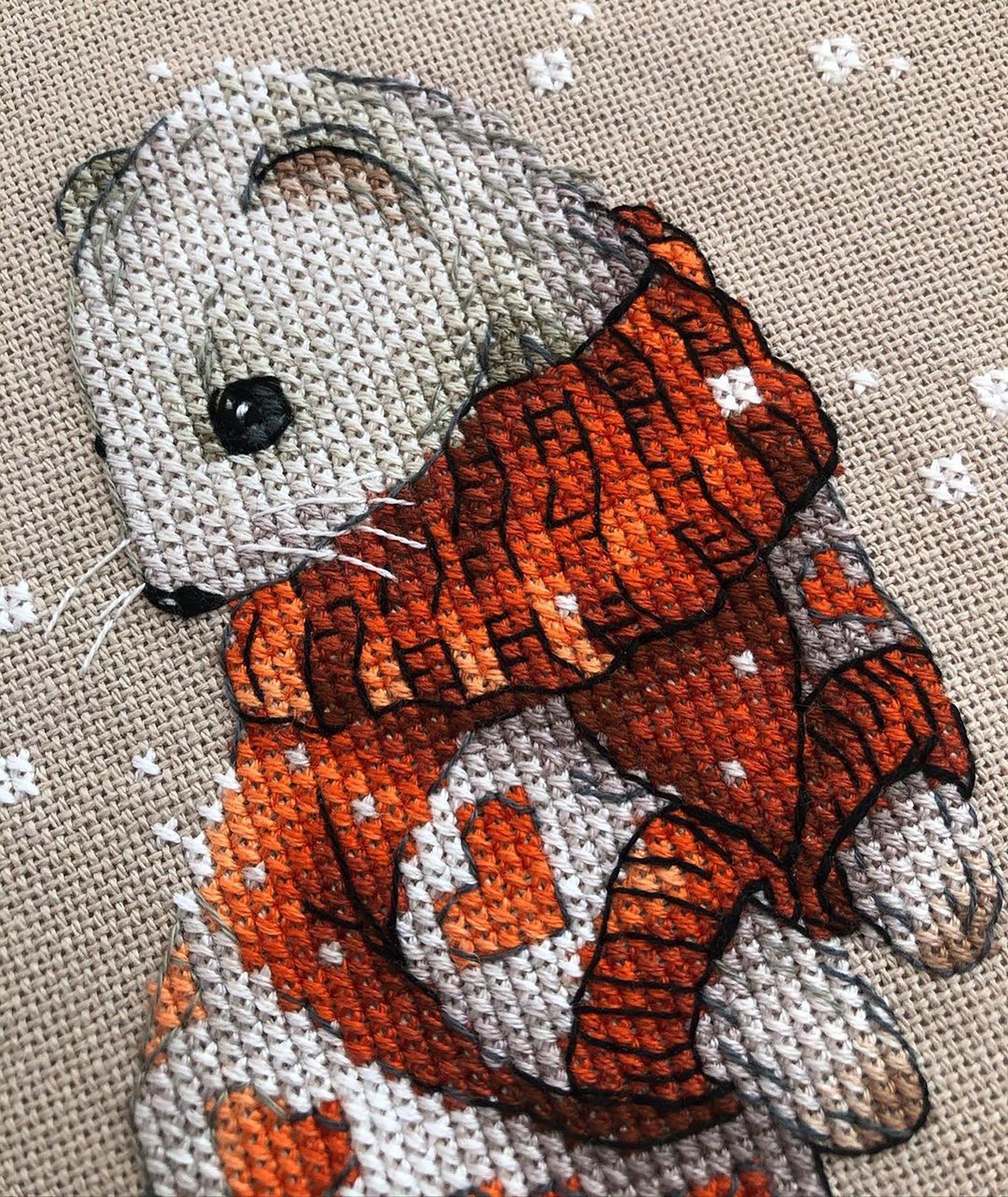 Ermine Cross Stitch Pattern PDF Animal Cross Stitch Instant - Etsy
