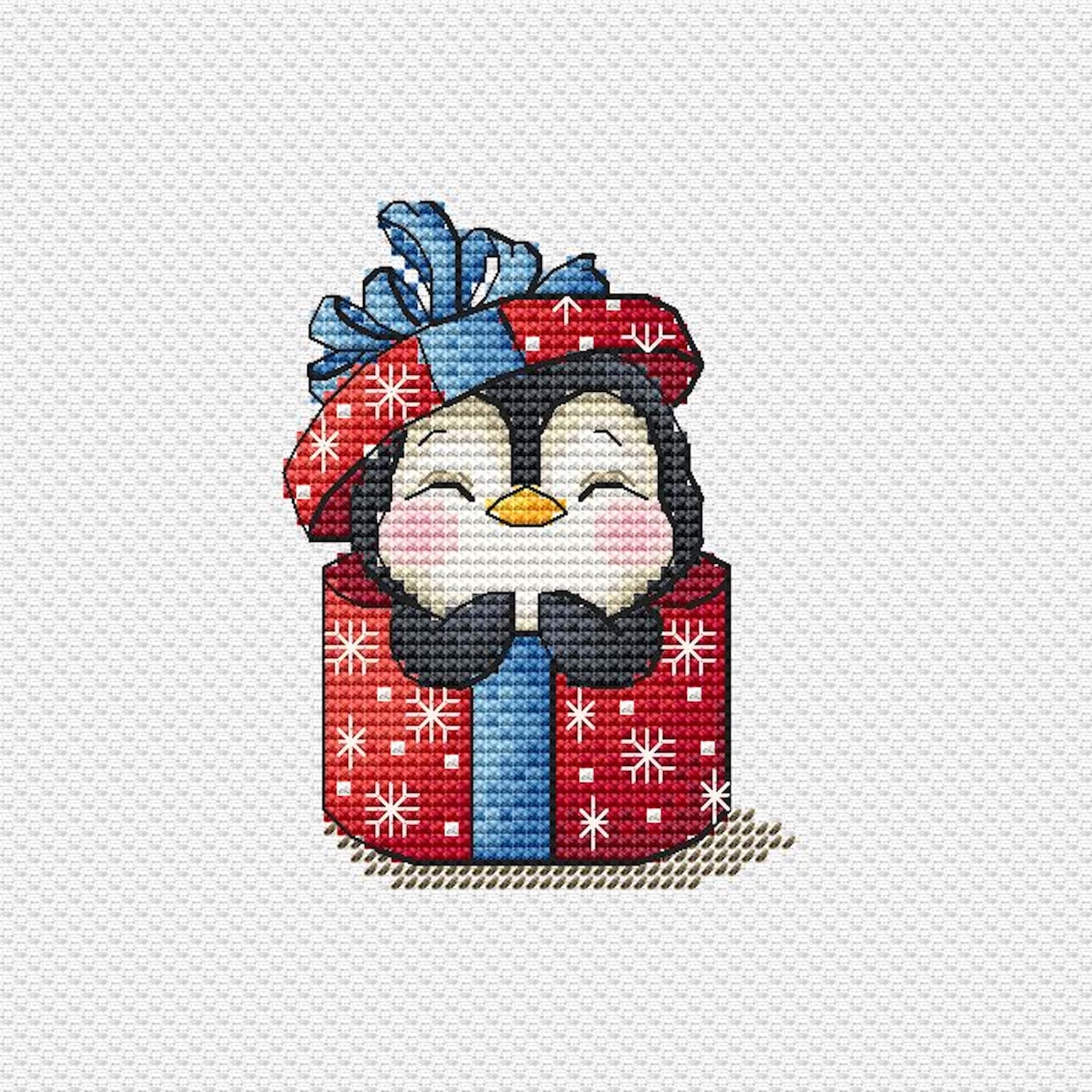 Penguin Gift Cross Stitch Pattern Christmas Gift Penguin - Etsy