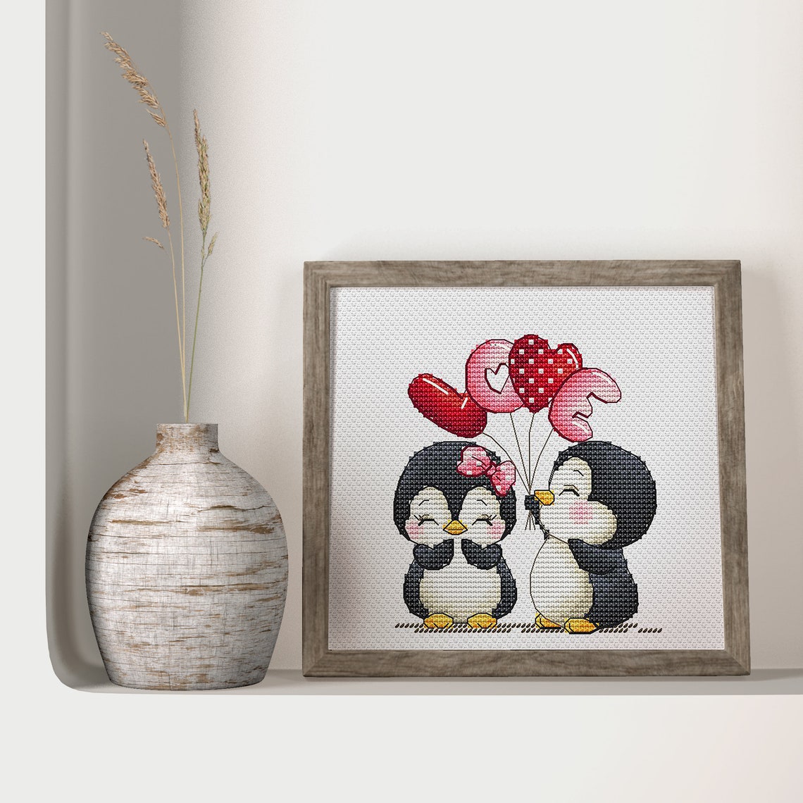 Penguin Cross Stitch Pattern PDF Instant Download Love - Etsy UK