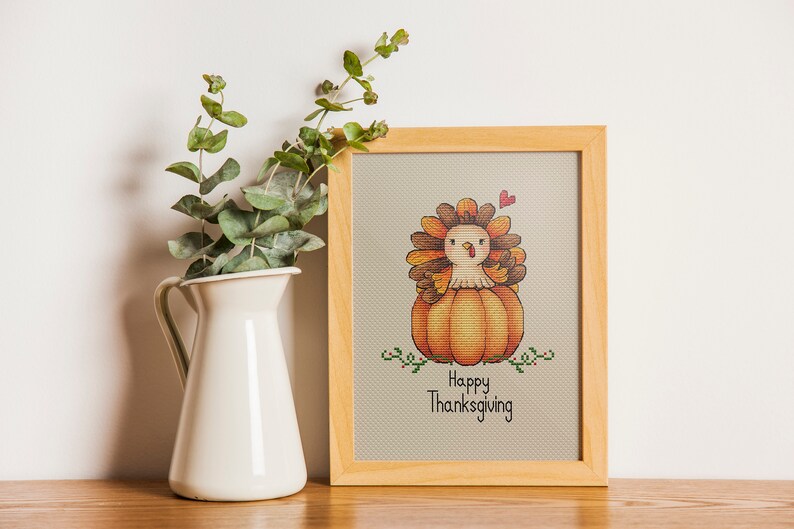 Thanksgiving Cross Stitch Pattern Turkey Cross Stitch Modern - Etsy