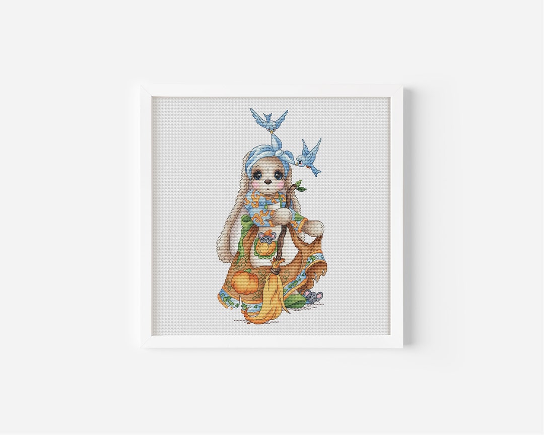 Magic Princess Cross Stitch Pattern PDF, Cinderella Hand Embroidery ...