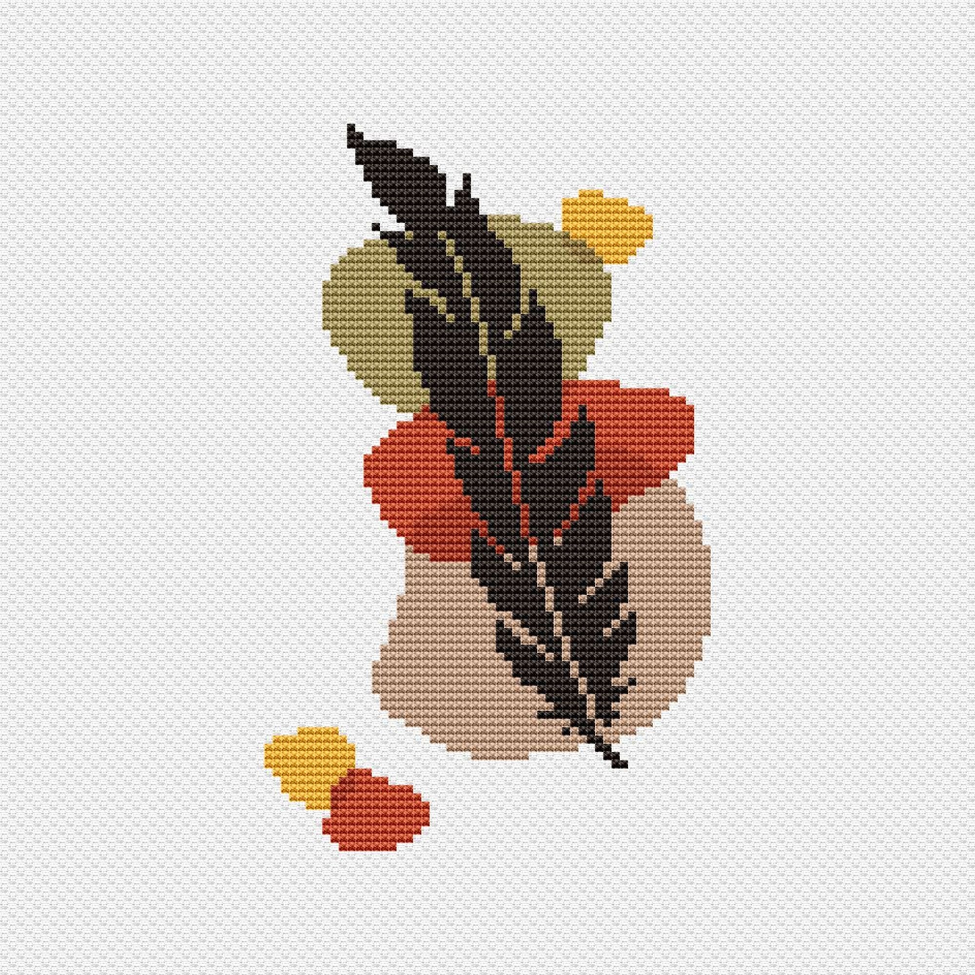 Boho Cross Stitch Pattern PDF, Mid Century Minimalist Wall Decor ...
