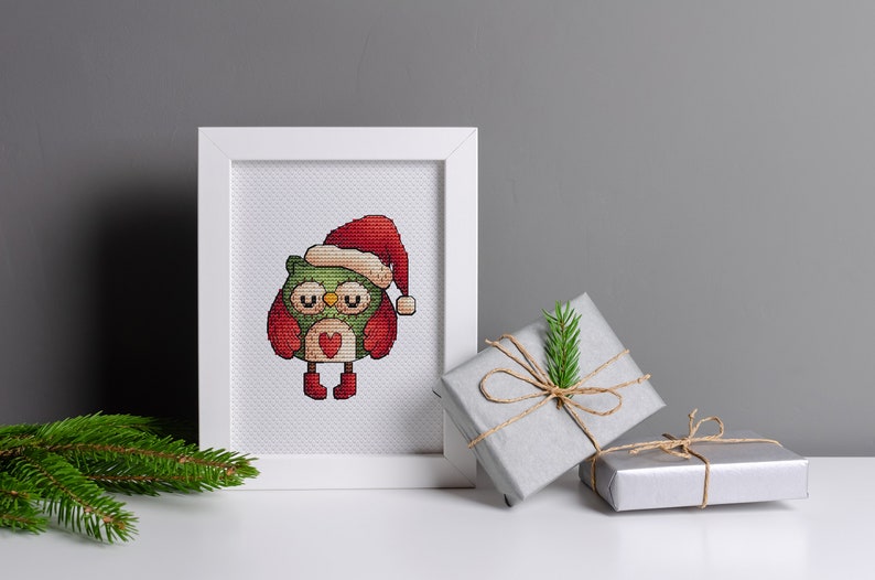 Christmas Owl Cross Stitch Pattern Winter Owl Cross Stitch - Etsy