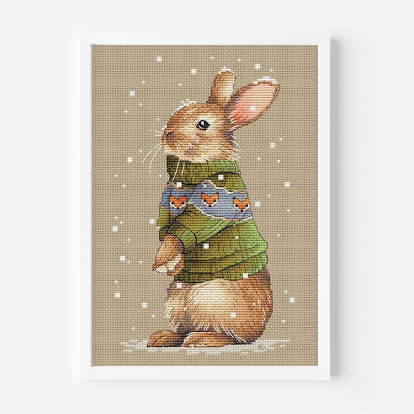 Rabbit Cross Stitch - Etsy