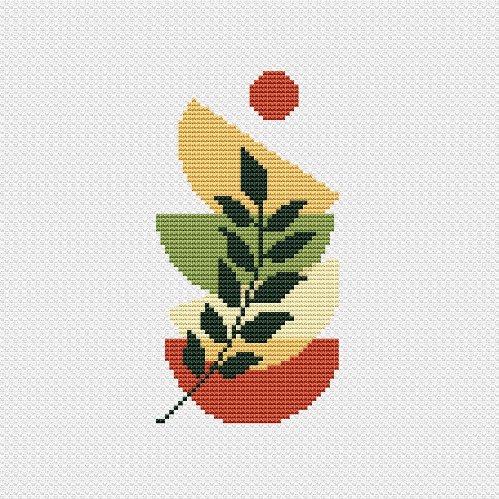 Boho Cross Stitch Pattern PDF, Modern Multicolored Cross Stitch ...