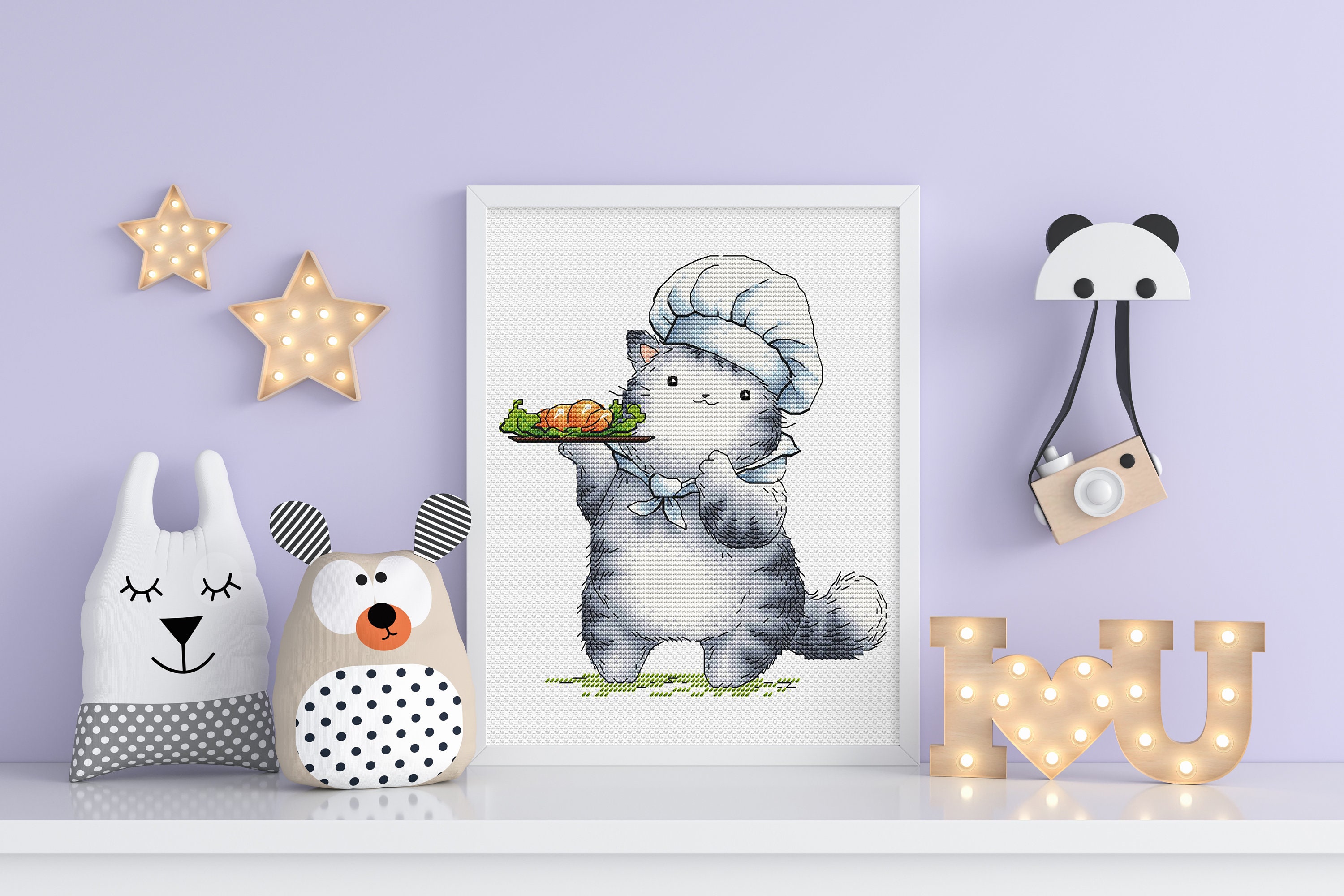 Cat Chef Cross Stitch Pattern PDF Kitten Counted Cross | Etsy