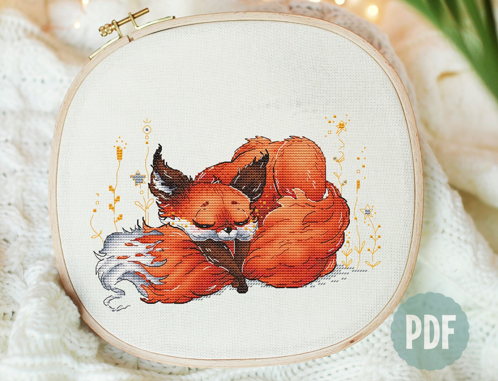 Fox Cross Stitch Pattern PDF Animal Counted Cross Stitch - Etsy