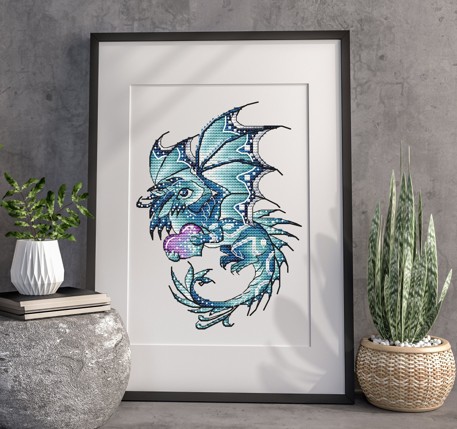 Dragon Cross Stitch Pattern PDF Love Dragon Counted Cross - Etsy
