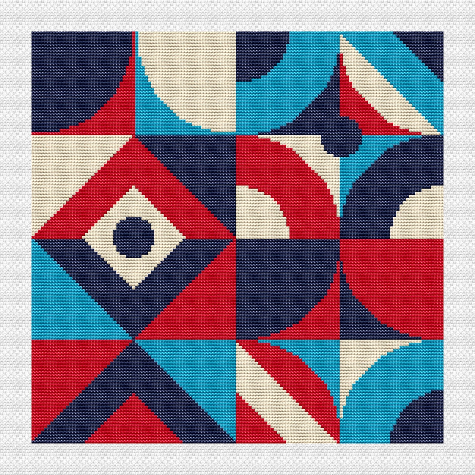 Abstract Cross Stitch Pattern, Modern Cross Stitch Pattern, Art Deco ...