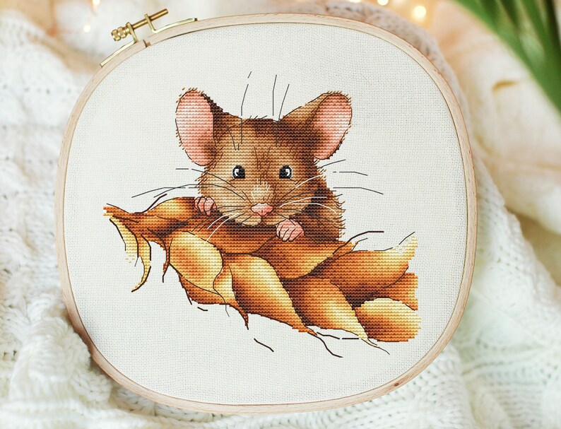 Mouse Cross Stitch Pattern PDF, Mice Cross Stitch, Corn Cross Stitch ...