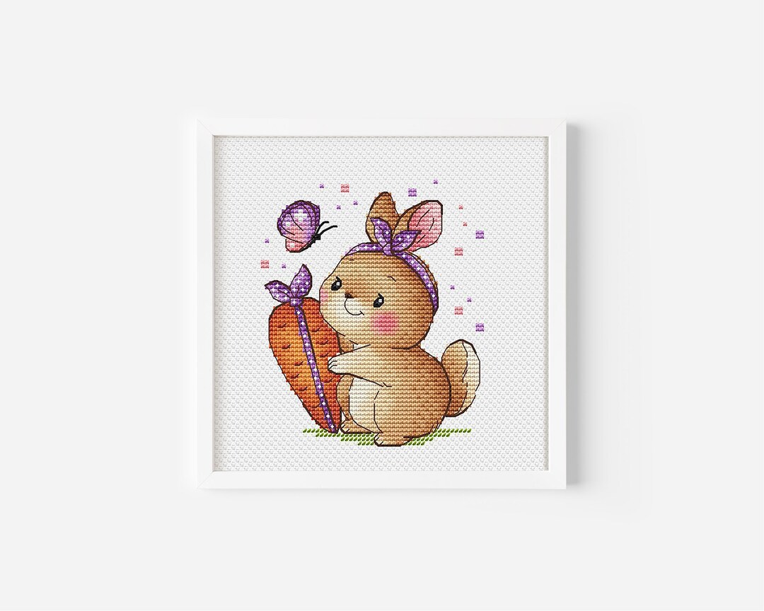 Bunny Cross Stitch Pattern PDF, Rabbit Cross Stitch, Needlepoint ...
