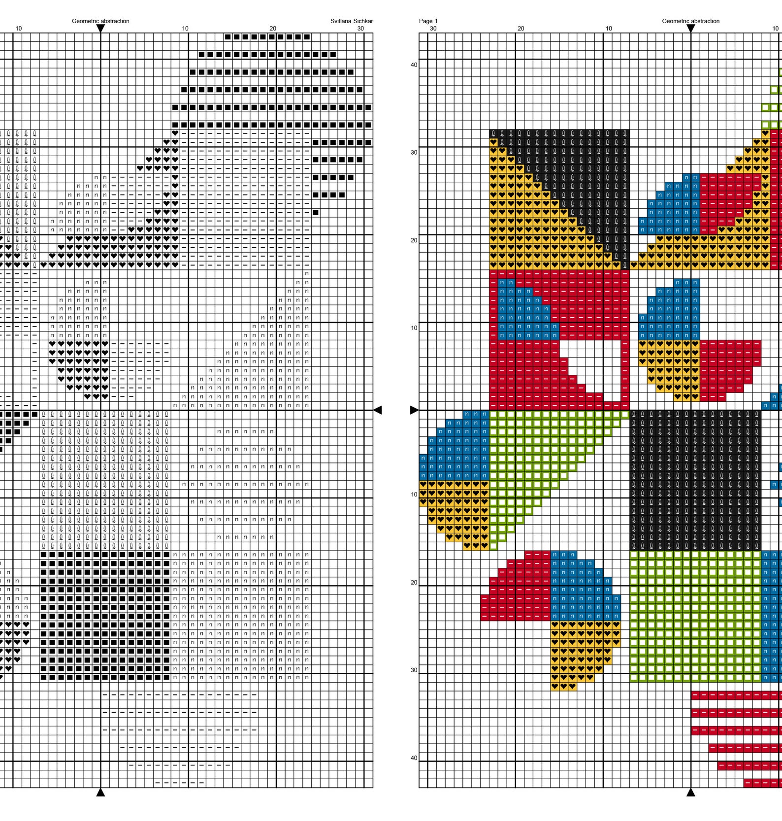 Modern Cross Stitch Pattern Multicolored Geometric Cross - Etsy