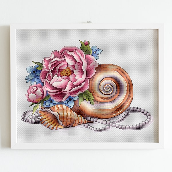 Seashell Cross Stitch - Etsy