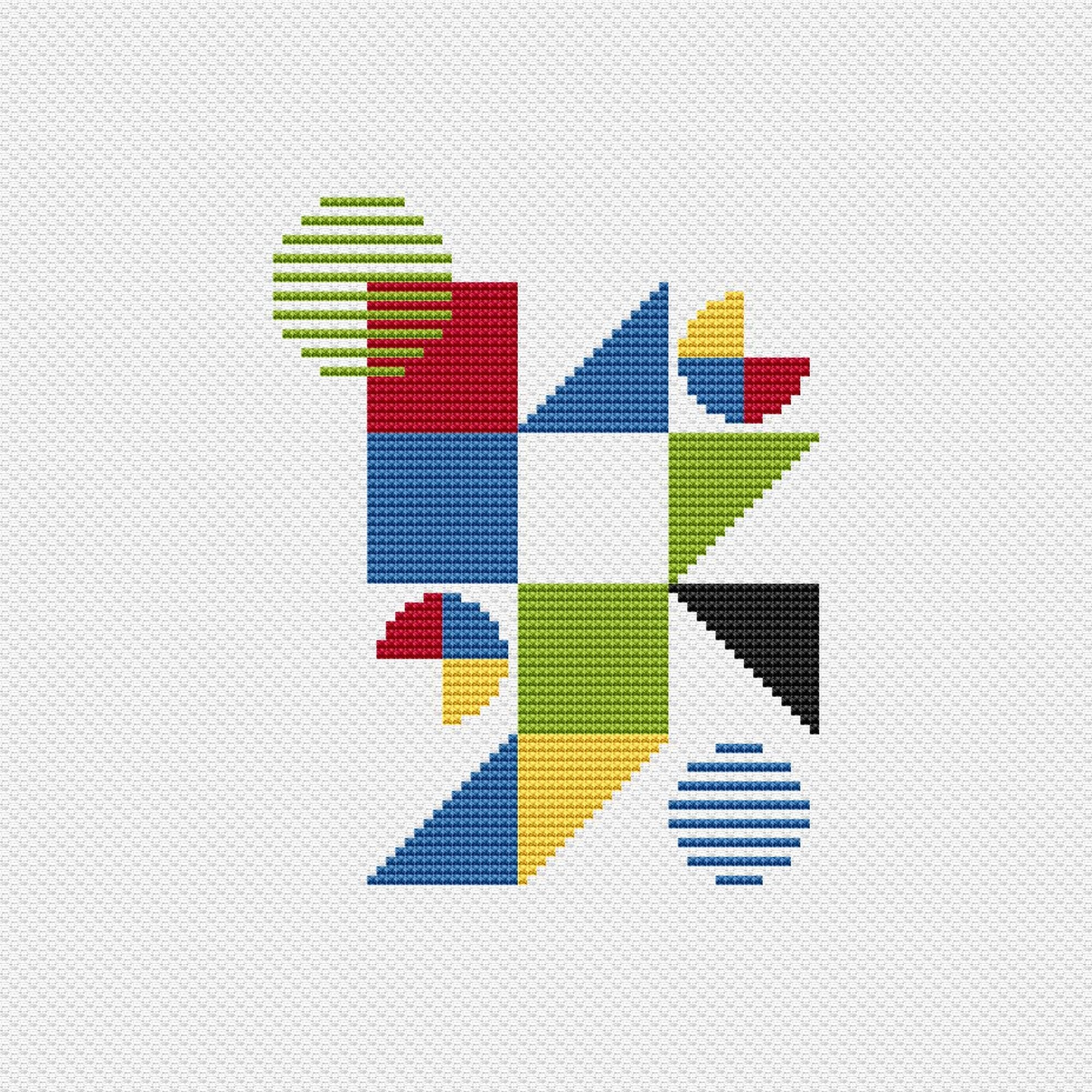 Modern Cross Stitch Pattern Multicolored Geometric Cross - Etsy