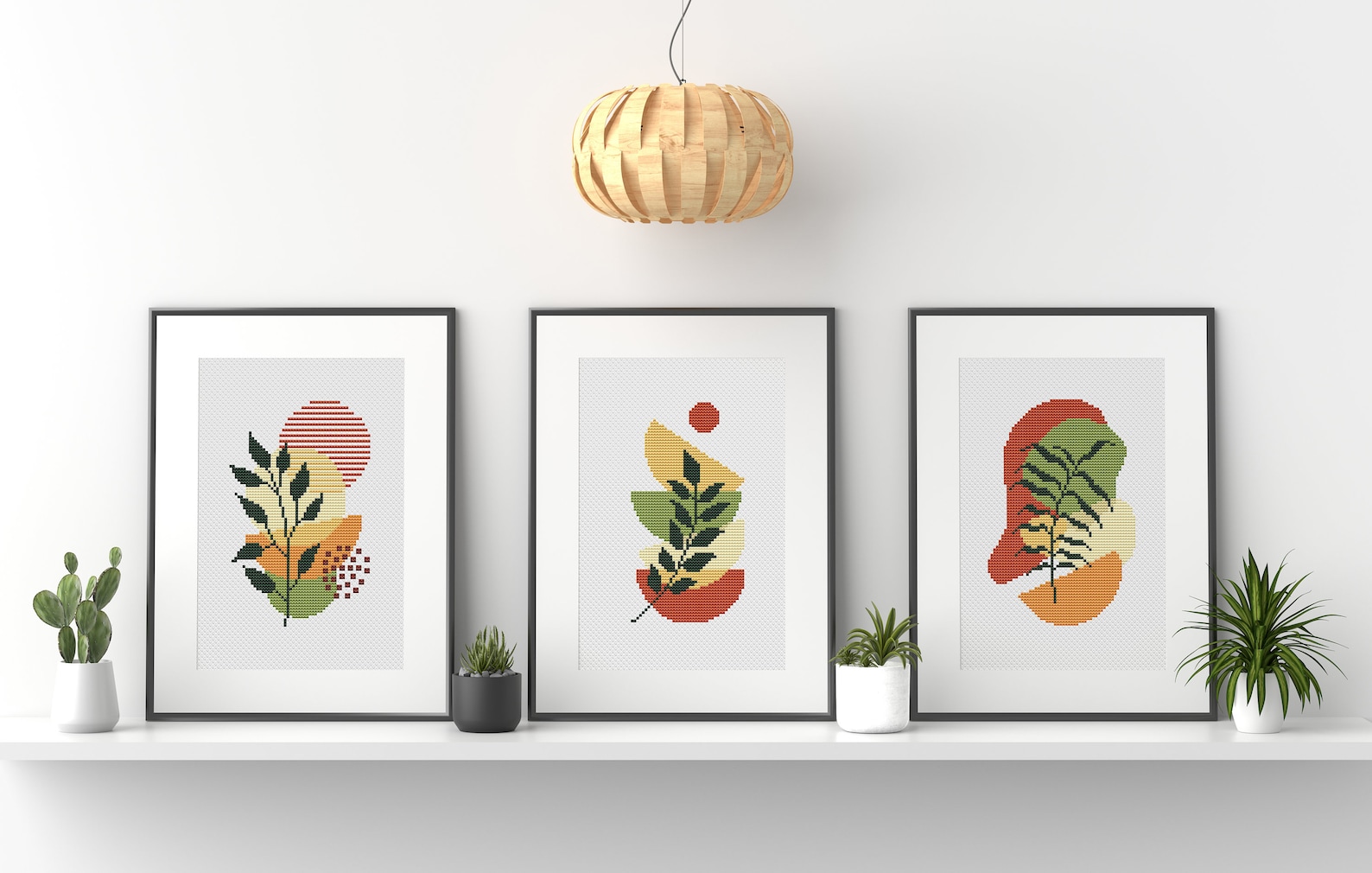 Boho Cross Stitch Pattern PDF Modern Multicolored Cross - Etsy