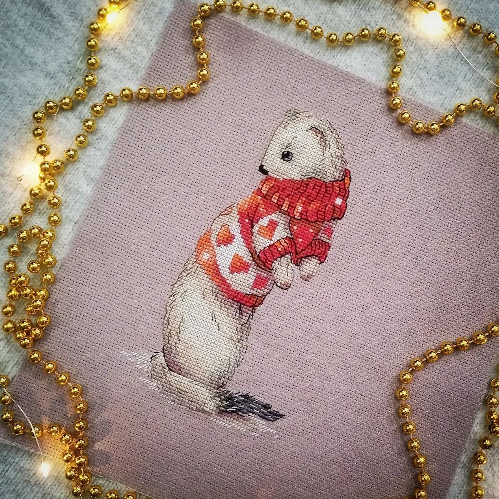Ermine Cross Stitch Pattern PDF, Animal Cross Stitch Instant Download ...
