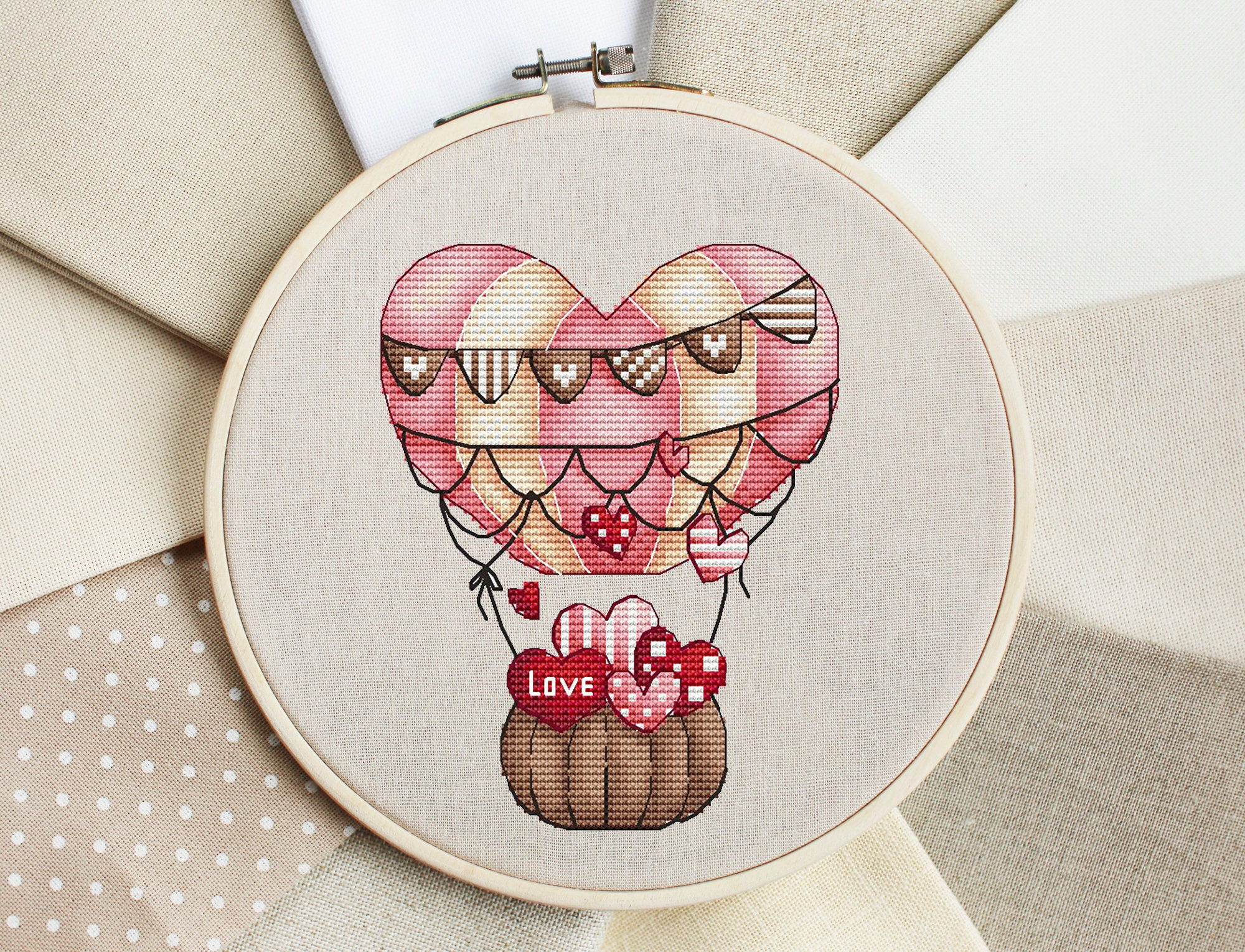 Balloon Cross Stitch Pattern PDF, Instant Download, Love Counted Cross ...