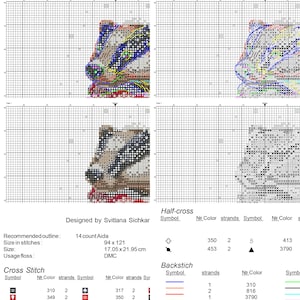 Cross Stitch Pattern Badger in a Scarf With White Snowy Background ...