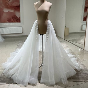 Lace Tulle Detachable Wedding Train: Bridal Overskirt - Etsy