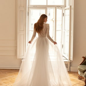 Detachable Tulle Wedding Train, Detachable Train, Wedding Skirt, Tulle ...