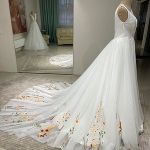 Wildflower Over Skirt, Detachable Floral Lace Tulle Bridal Overskirt ...