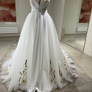 Wildflower Over Skirt, Detachable Floral Lace Tulle Bridal Overskirt ...