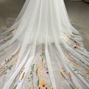 Wildflower Over Skirt, Detachable Floral Lace Tulle Bridal Overskirt ...