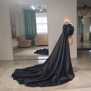 Black Satin Bicep Cape,bicep Evening Cape Long Train Cape - Etsy UK