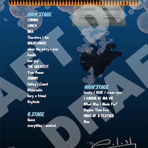 Billie Eilish Hit Me Hard and Soft Setlist - Etsy