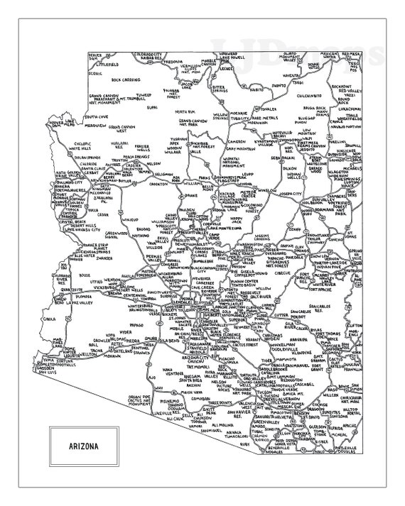 Large Detailed Roads And Highways Map Of Arizona State With All Cities