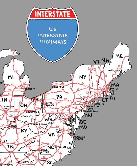 Us Interstate Highway Map Printable USA Midwest Region Map With