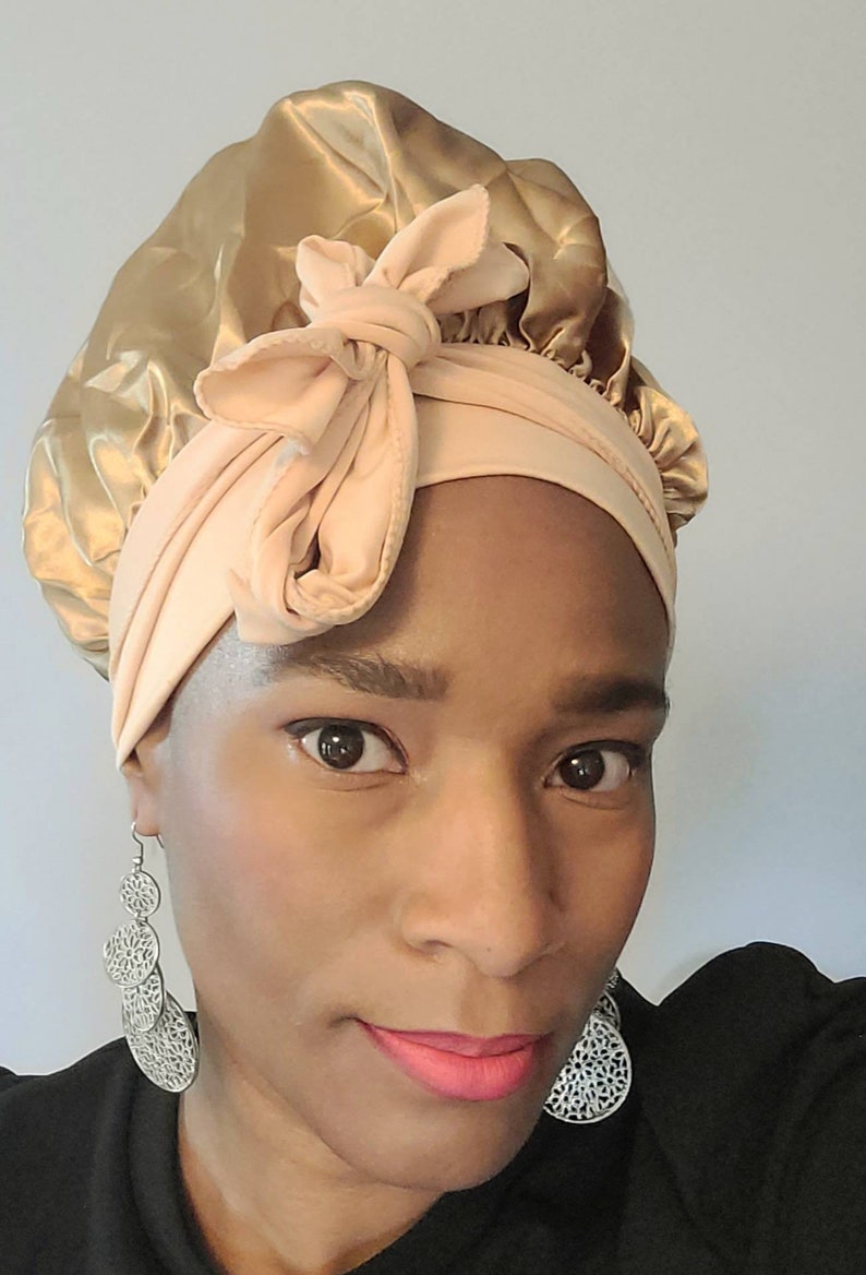 Satin Bonnet With Stretch Edge Tie lightweight Single Layer - Etsy