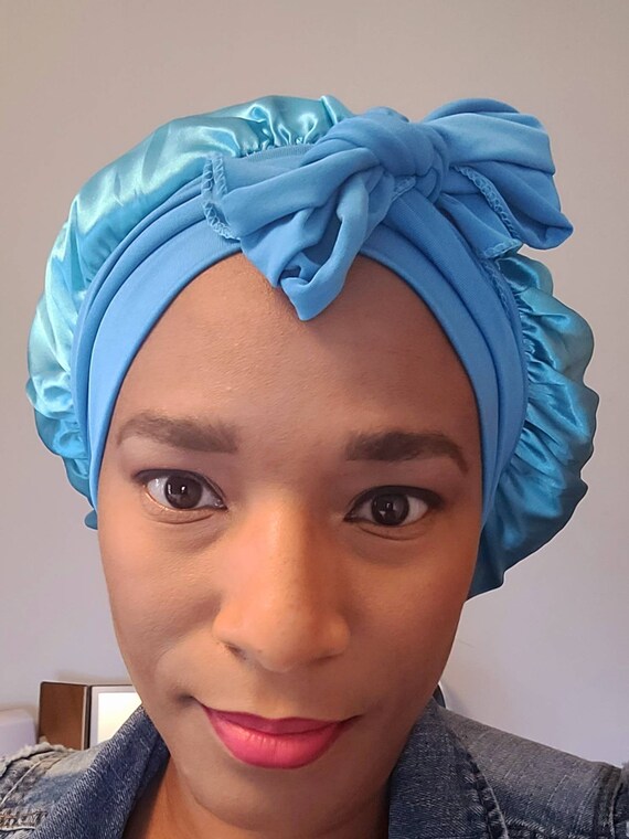 Satin Bonnet With Stretch Edge Tie lightweight Single Layer - Etsy