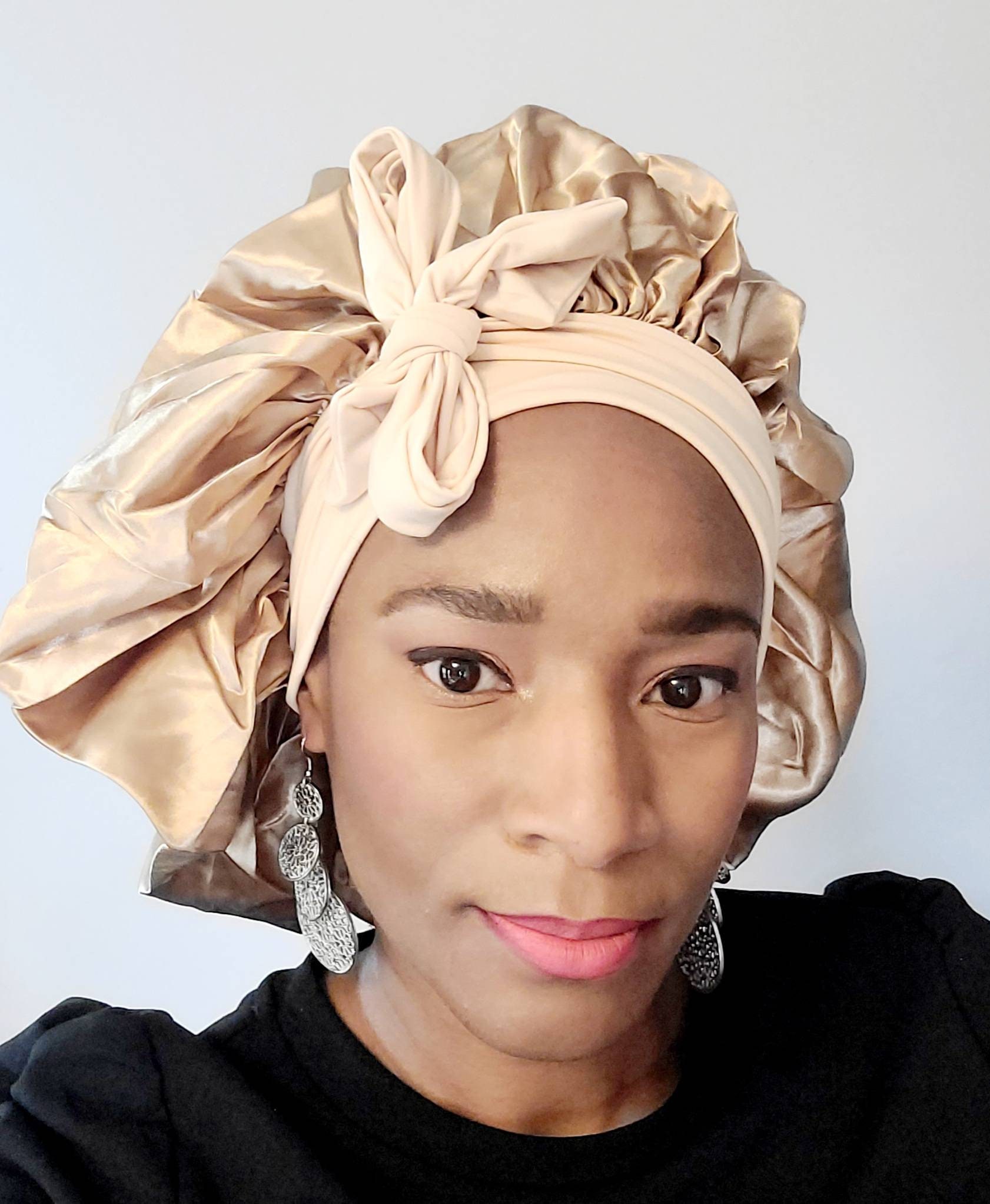 Jumbo Satin Bonnet With Stretch Edge Tie Protect Edges Baby | Etsy