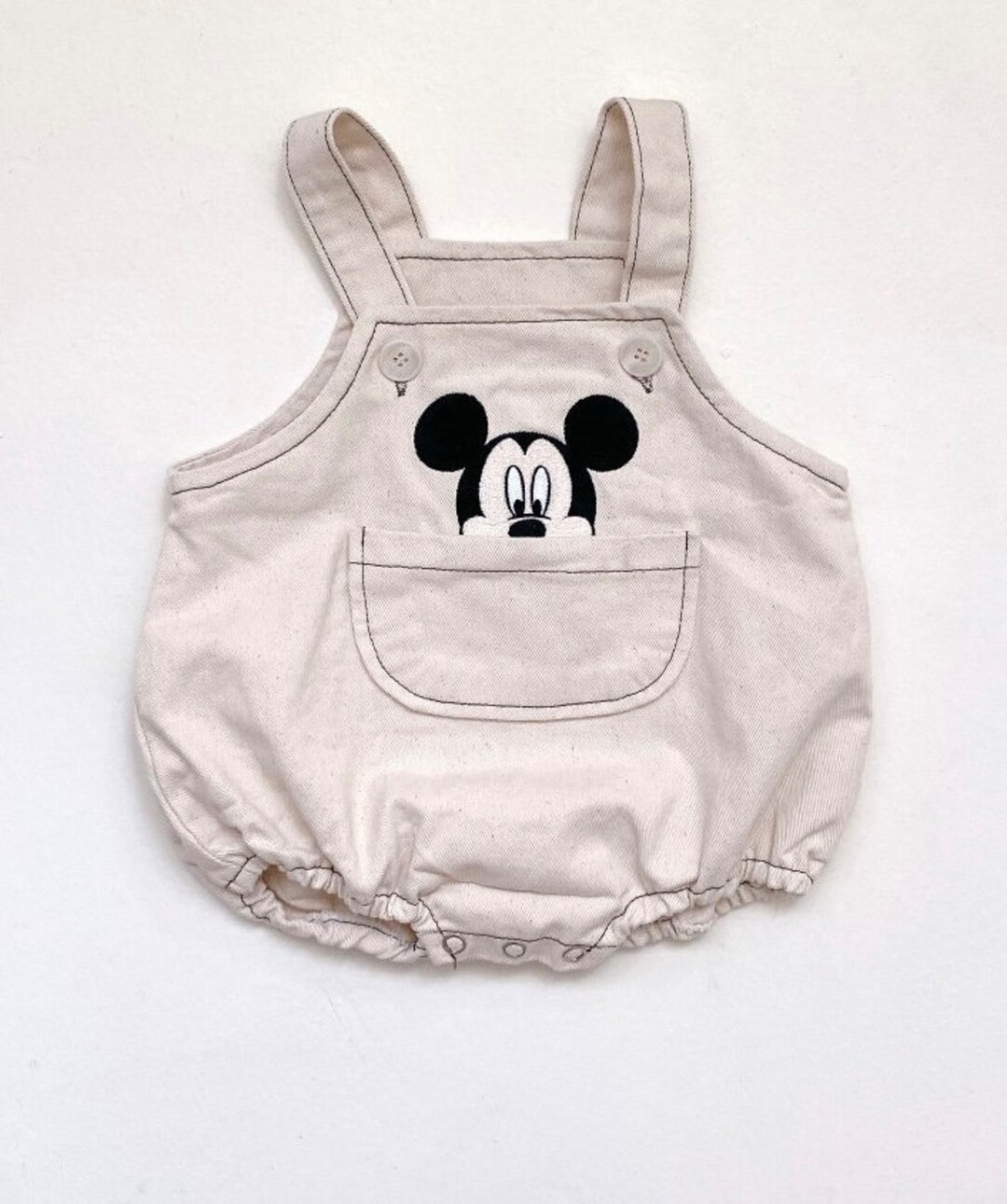 Embroidery Mickey Overall, Disney Licensed Baby Romper - Etsy