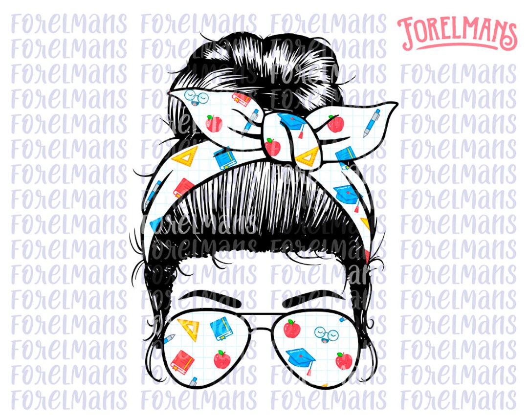 Messy Bun Teach PNG Teacher PNG School Png Teach Png Woman - Etsy