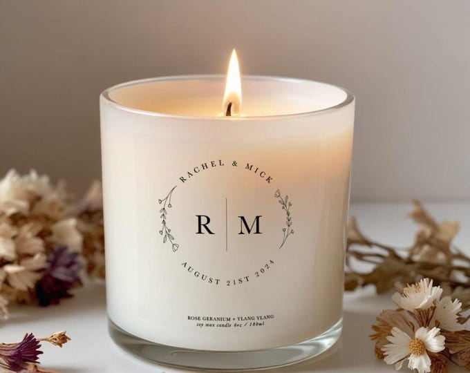 Personalized Candle Gift Wedding Gift Congratulation Gift Candle Bride ...