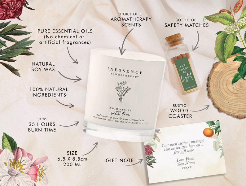 Personalized Wedding Candle Gift Set: Soy Aromatherapy, Gift Box ...