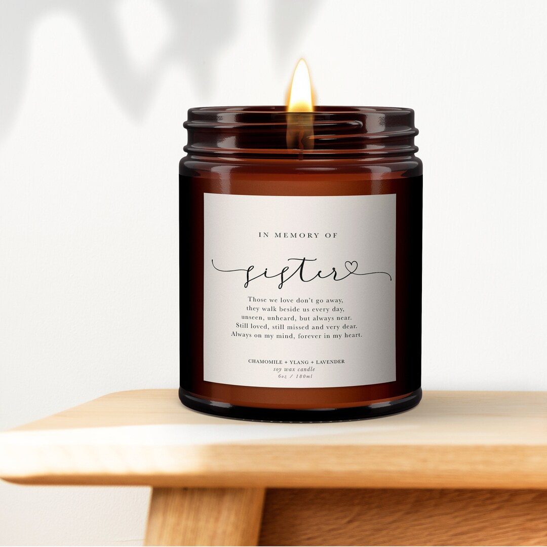 Buy In Memory of Sister Candle, Memorial Candle, Remembrance Candle ...